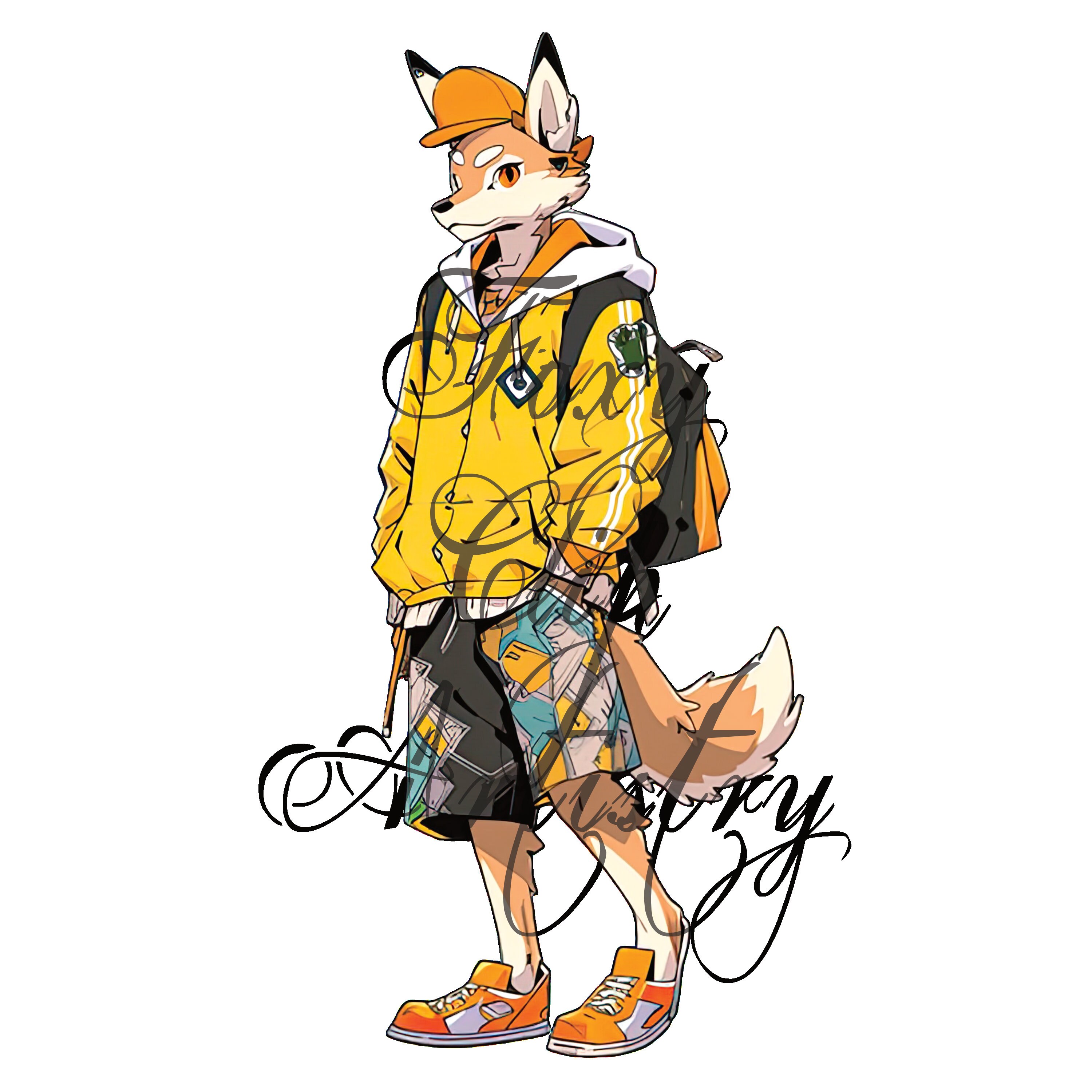 8 Modern Anime Fox Clipart Bundle High Quality Anime Fox With Backpack ...