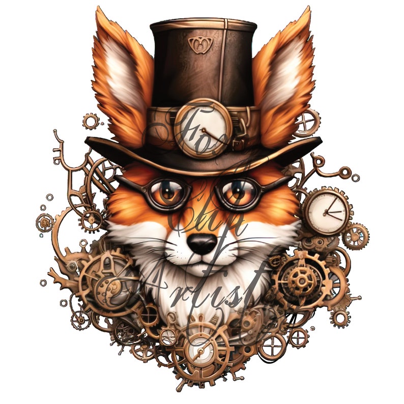 8 Steam Punk Fox Clipart Bundle High Quality Steam Punk Fox PNG Clipart ...