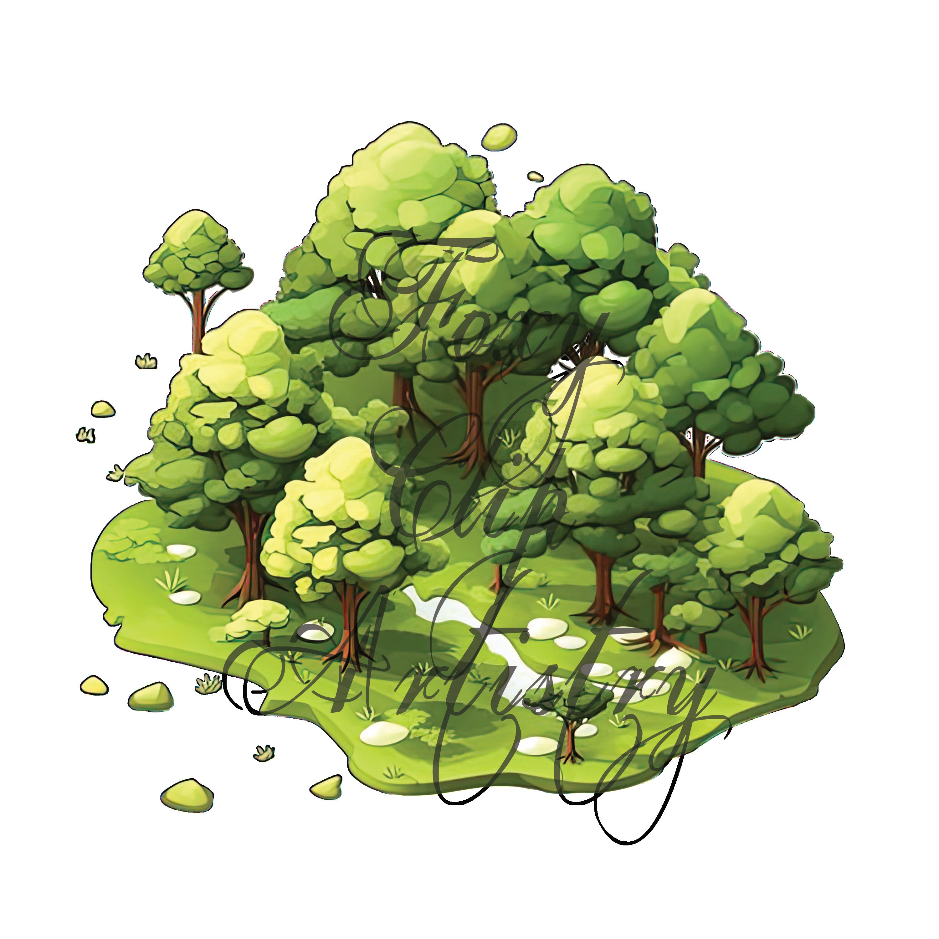 8 Isometric Forest Clipart Bundle High Quality Forest Woods PNG Clipart ...