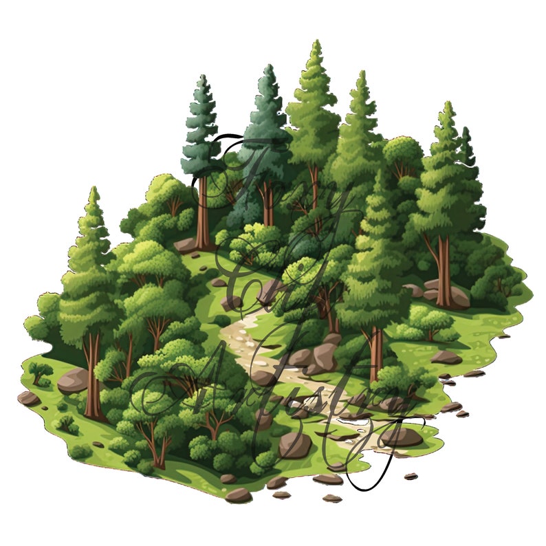 8 Isometric Forest Clipart Bundle High Quality Forest Woods PNG Clipart ...