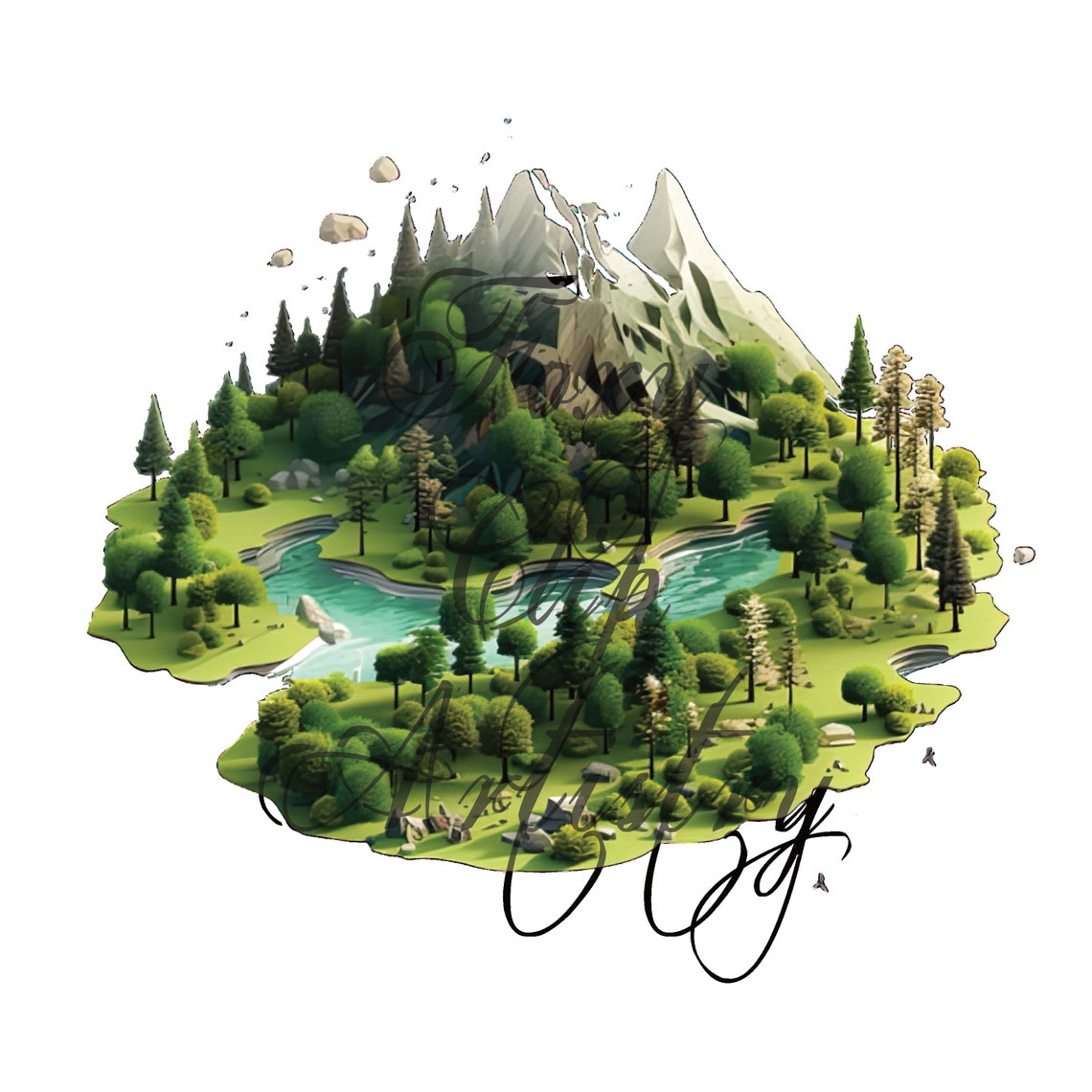 8 Isometric Forest Clipart Bundle High Quality Forest Woods PNG Clipart ...