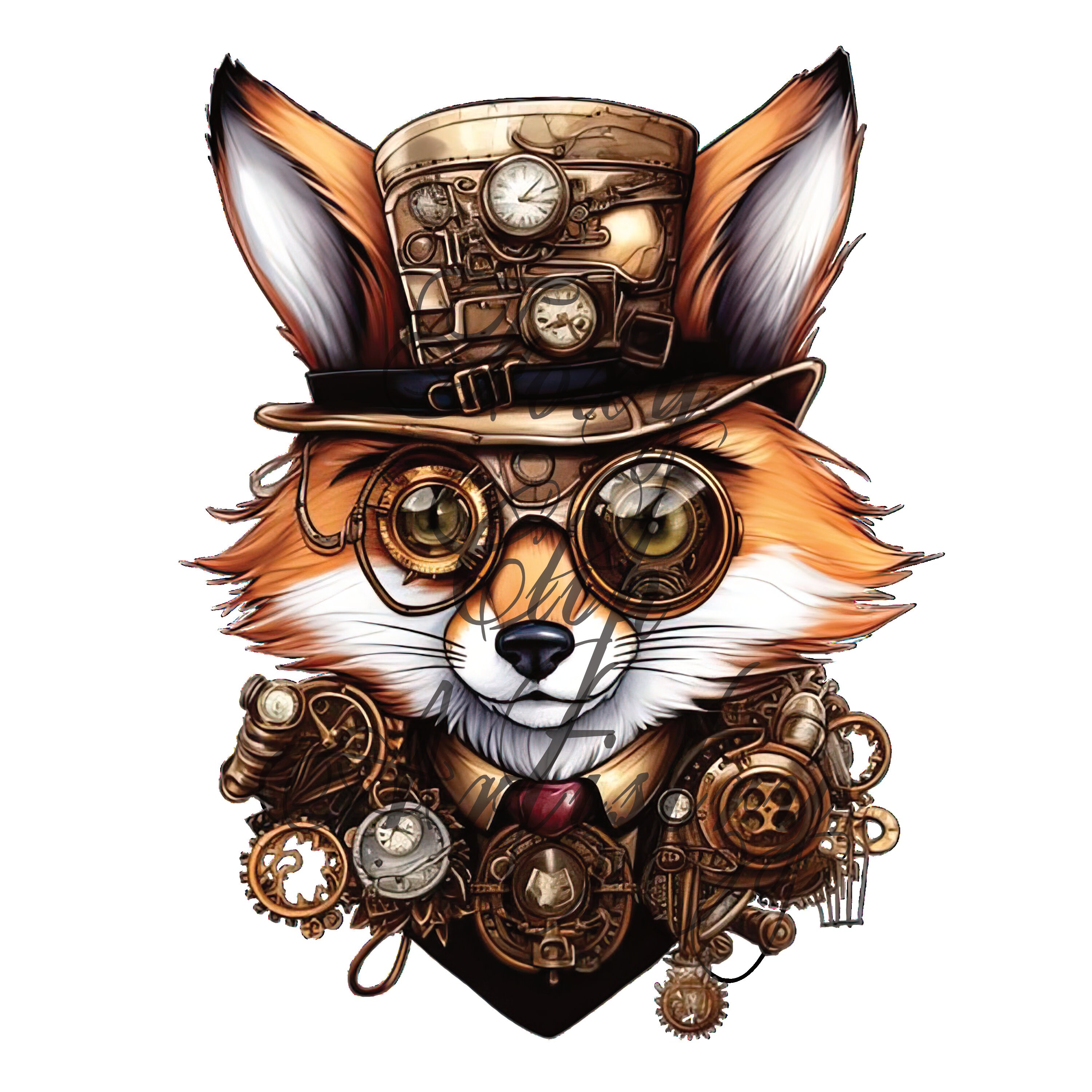 8 Steam Punk Fox Clipart Bundle High Quality Steam Punk Fox PNG Clipart ...