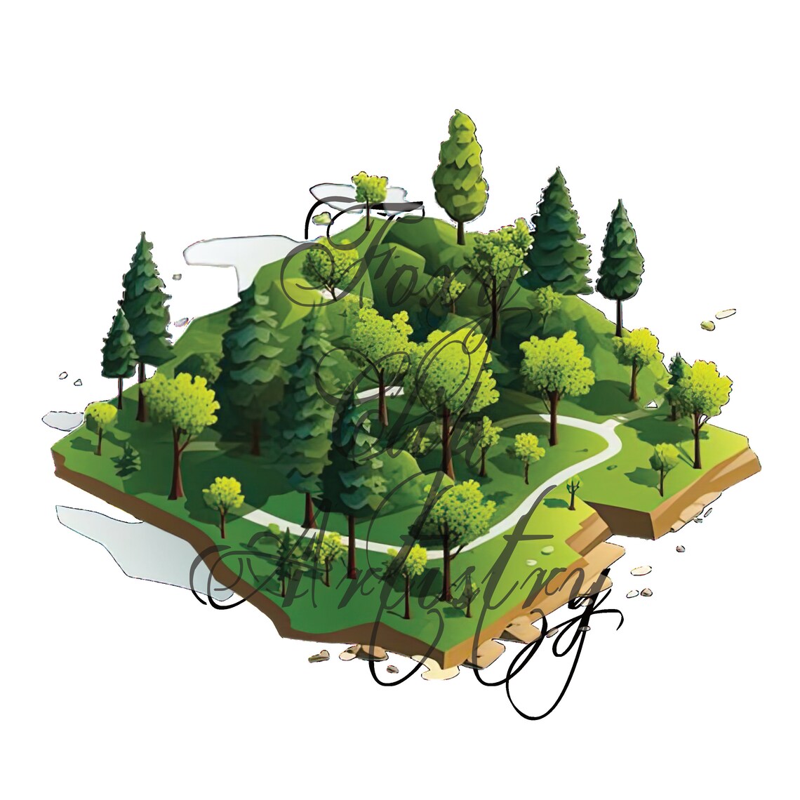 8 Isometric Forest Clipart Bundle High Quality Forest Woods PNG Clipart ...