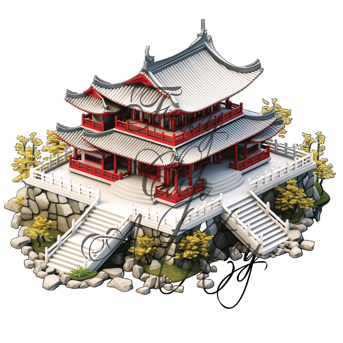 9 Isometric Japanese Building Clipart Bundle High Quality Japan ...
