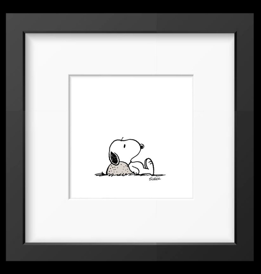 Echte gerahmte Kunst Snoopy NOPE mit Elster Print COA Snoopy & Peanuts ...