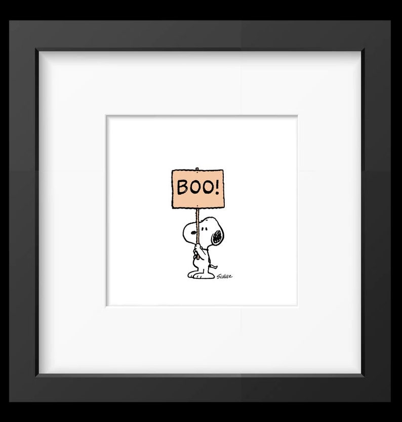 NEW Framed Art Snoopy BOO With Magpie Print COA Snoopy & Peanuts - Etsy