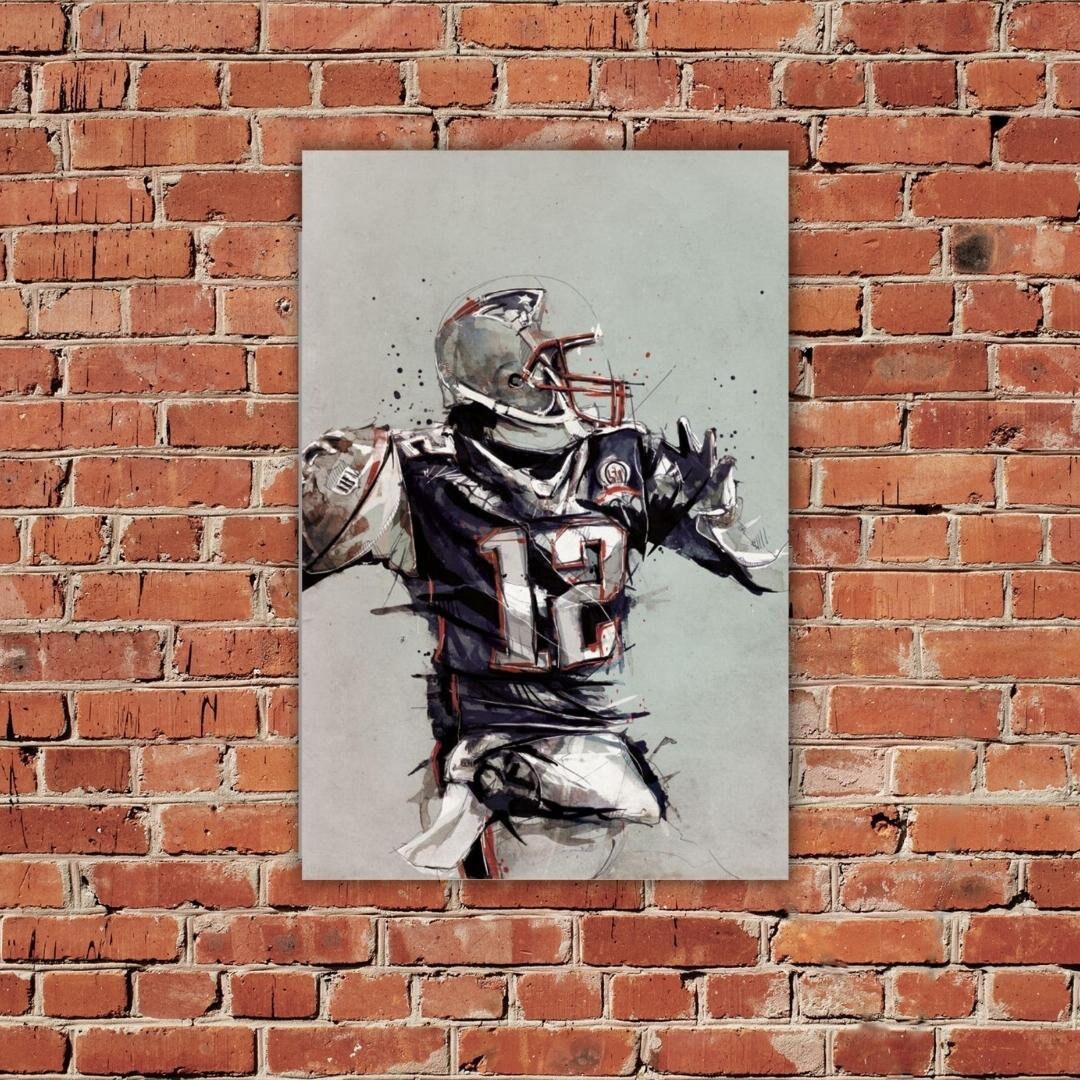 NFL Football Player MDF Wood Art Poster: Sports Room Decor (8x12) - Etsy