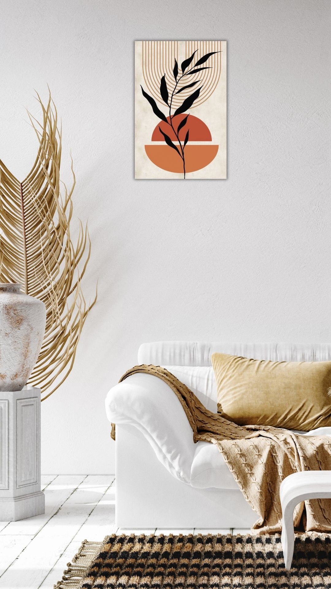 Bohem Poster Premium MDF Wood Art Sun and Leave Poster Wall Decor Room ...