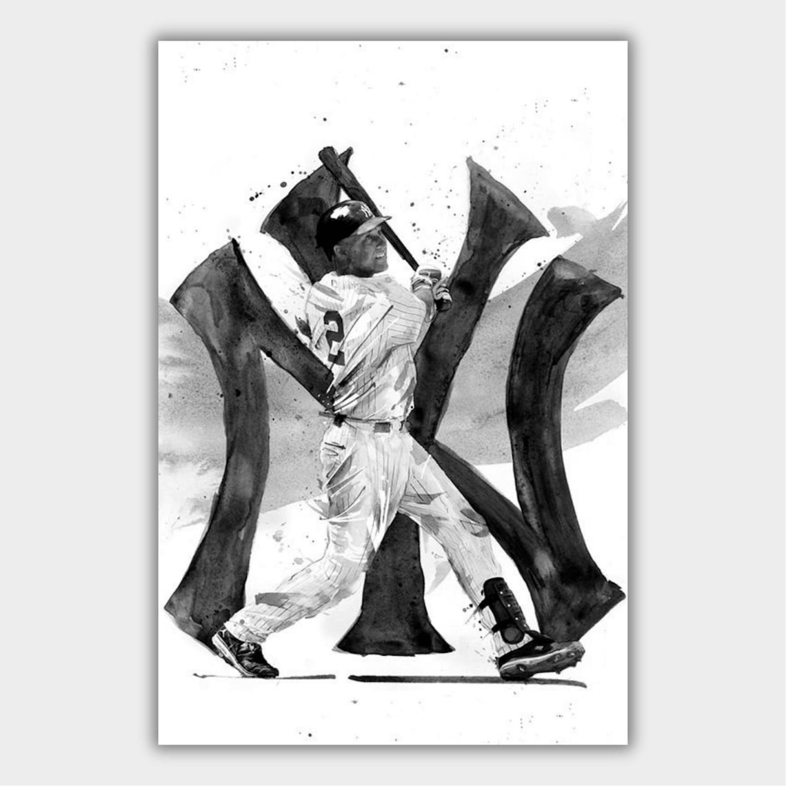 New York Yankees Poster, Premium MDF Wood Baseball Wall Art - Etsy
