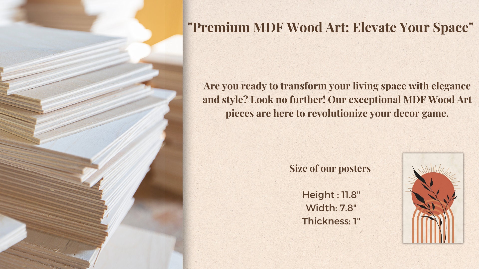 Muhammad Ali Poster Premium MDF Wood Art Poster Wall Decor Room Decor ...