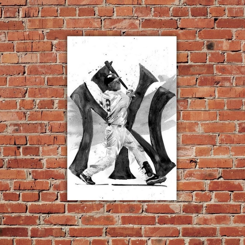 New York Yankees Poster, Premium MDF Wood Baseball Wall Art - Etsy