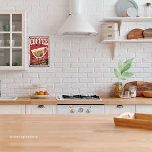 Coffee Poster Premium MDF Wood Art Poster Wall Decor Room Decor Garage ...