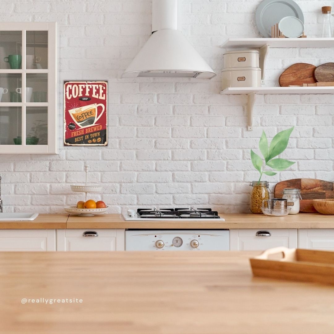 Coffee Poster Premium MDF Wood Art Poster Wall Decor Room Decor Garage ...