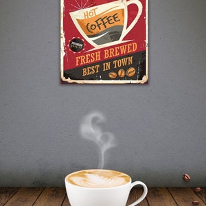 Coffee Poster Premium MDF Wood Art Poster Wall Decor Room Decor Garage ...