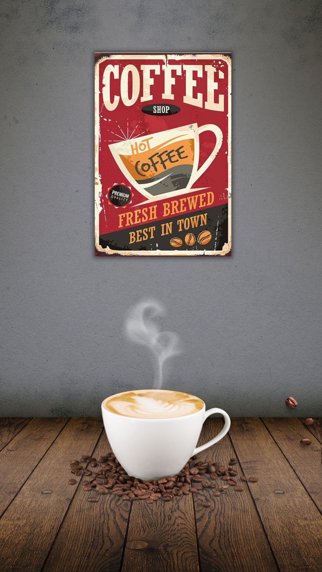 Coffee Poster Premium MDF Wood Art Poster Wall Decor Room Decor Garage ...