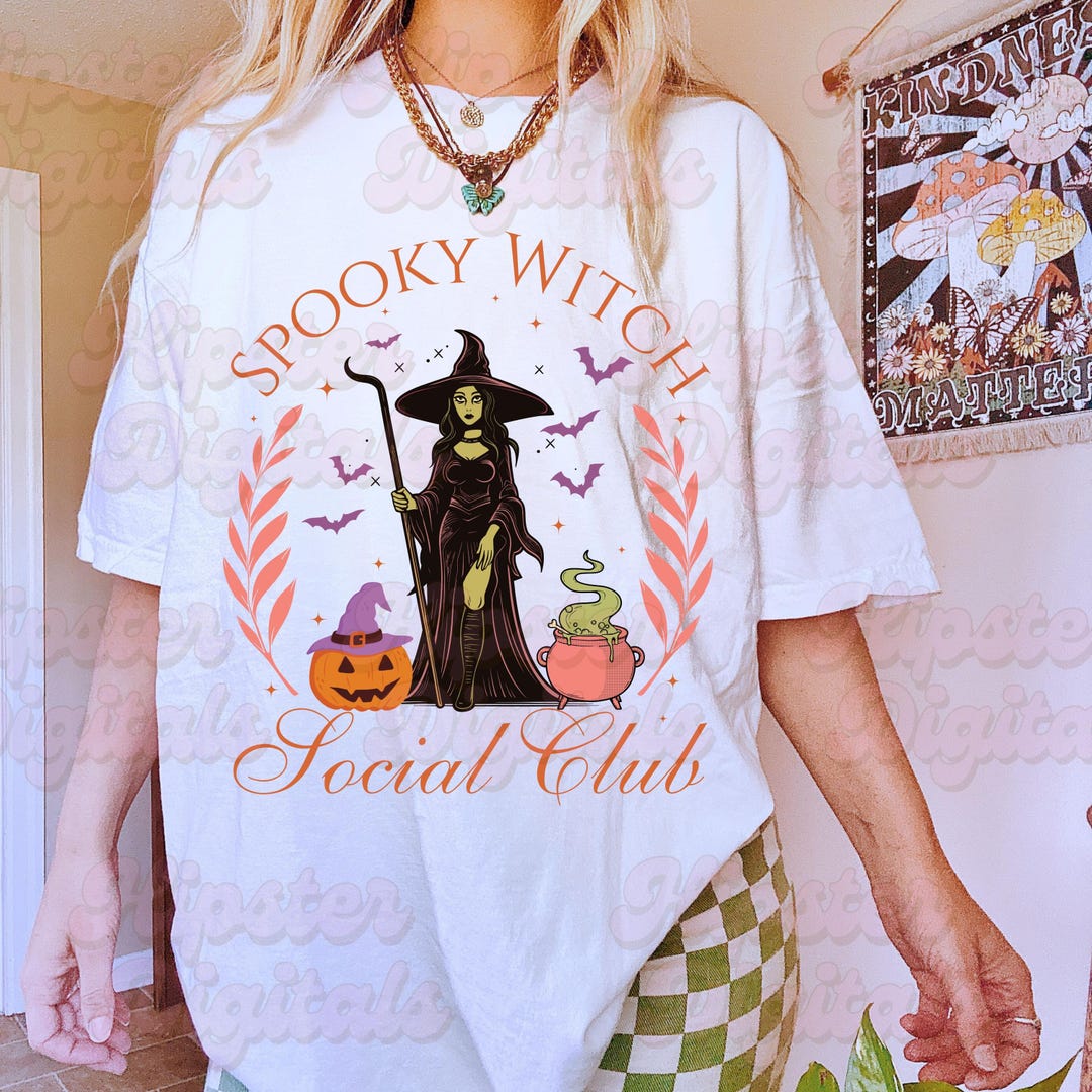 Spooky Witch Social Club PNG, Witchy Celestial, Spooky Season Png ...