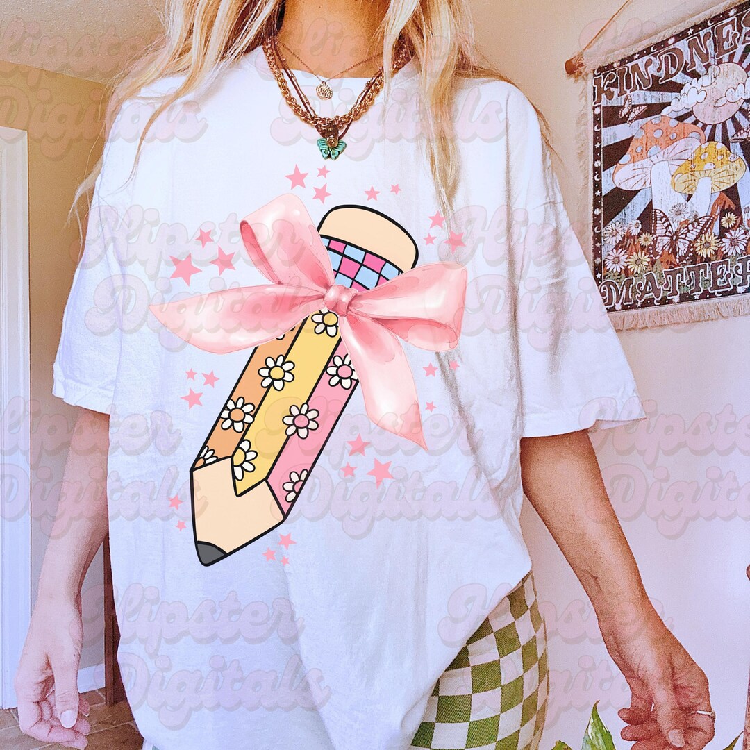 Coquette Teacher PNG, Back to School, Retro Digital Download, Trendy ...