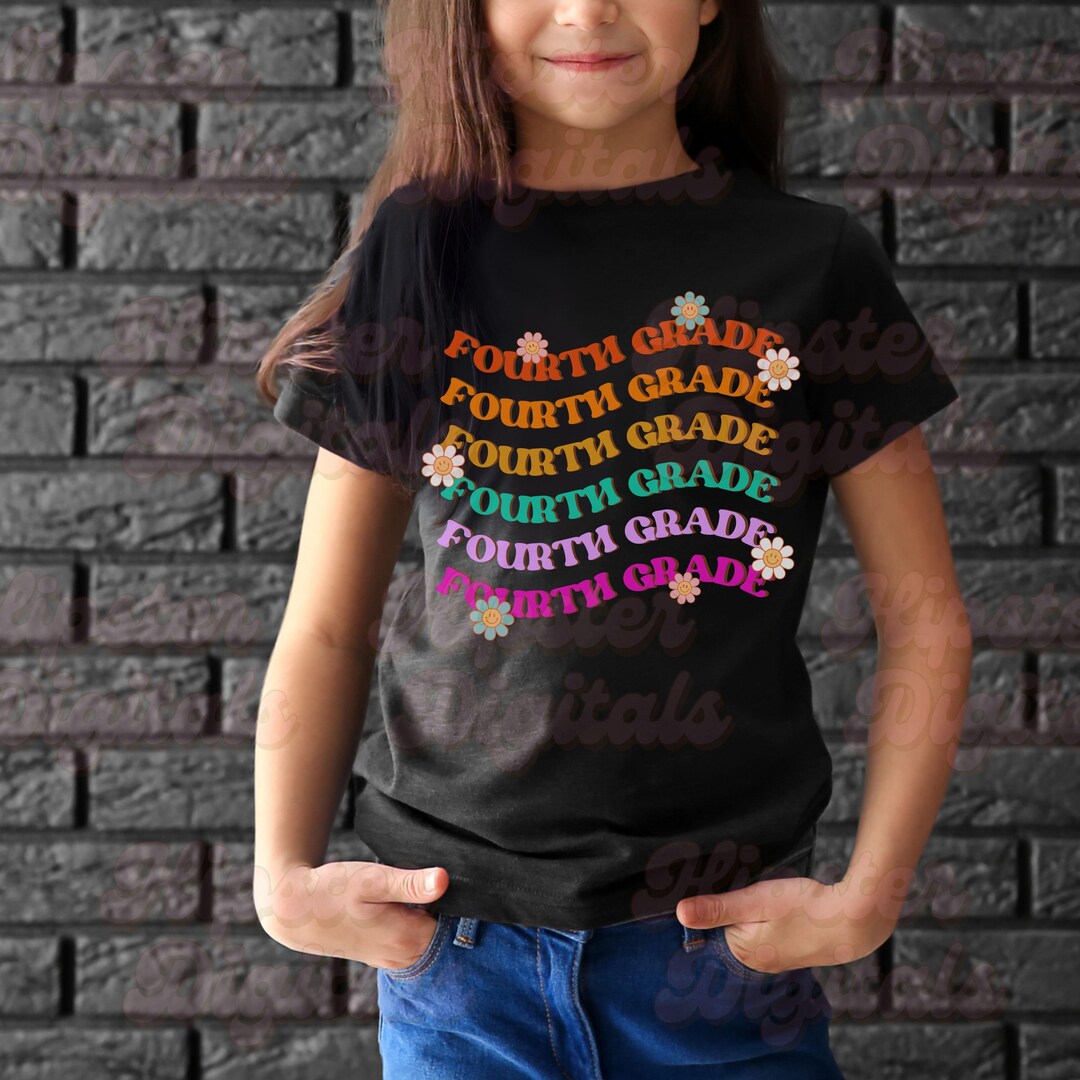 Fourth Grade Rainbow PNG, Back to School, Retro Digital Download ...