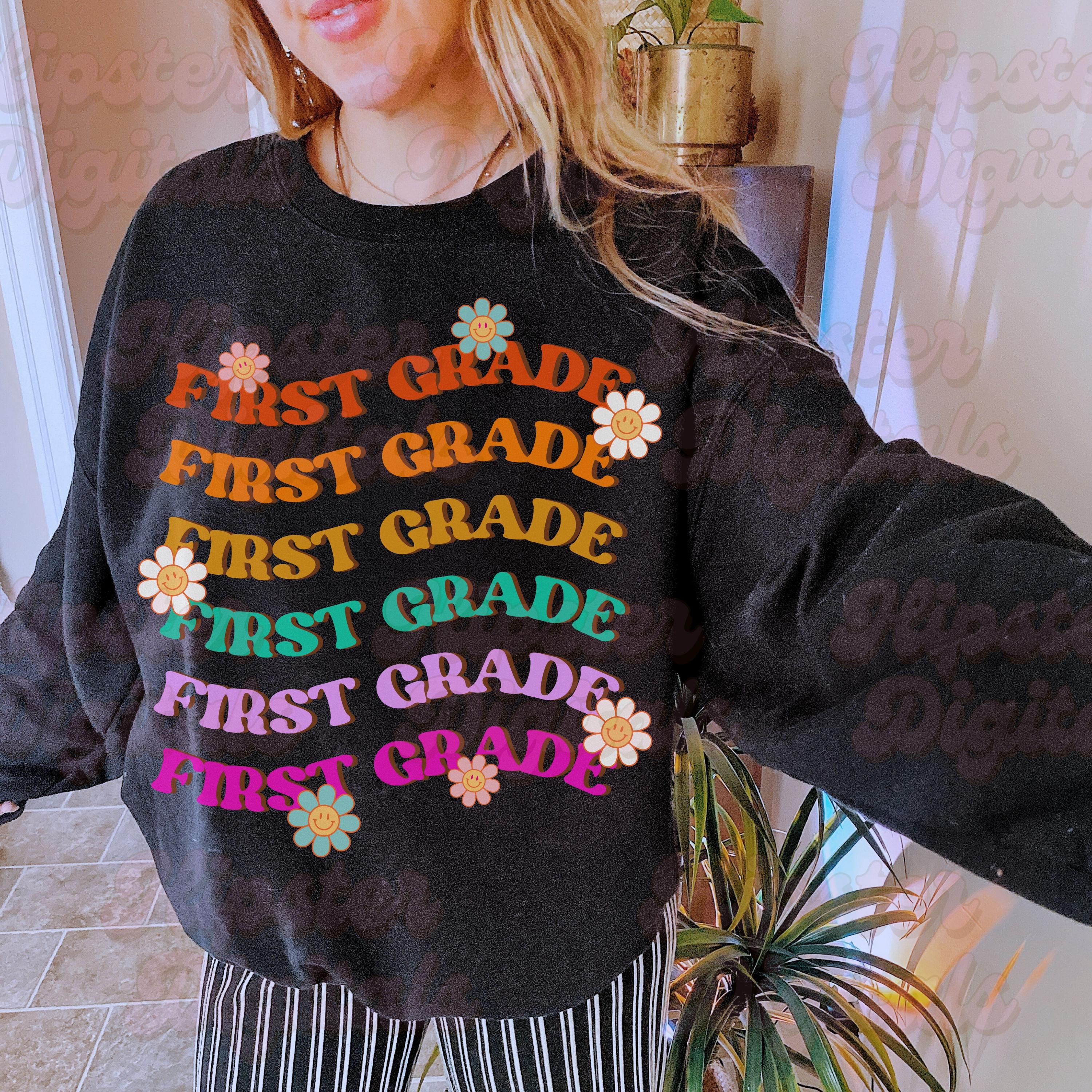 First Grade Rainbow PNG, Back to School, Retro Digital Download, Trendy ...