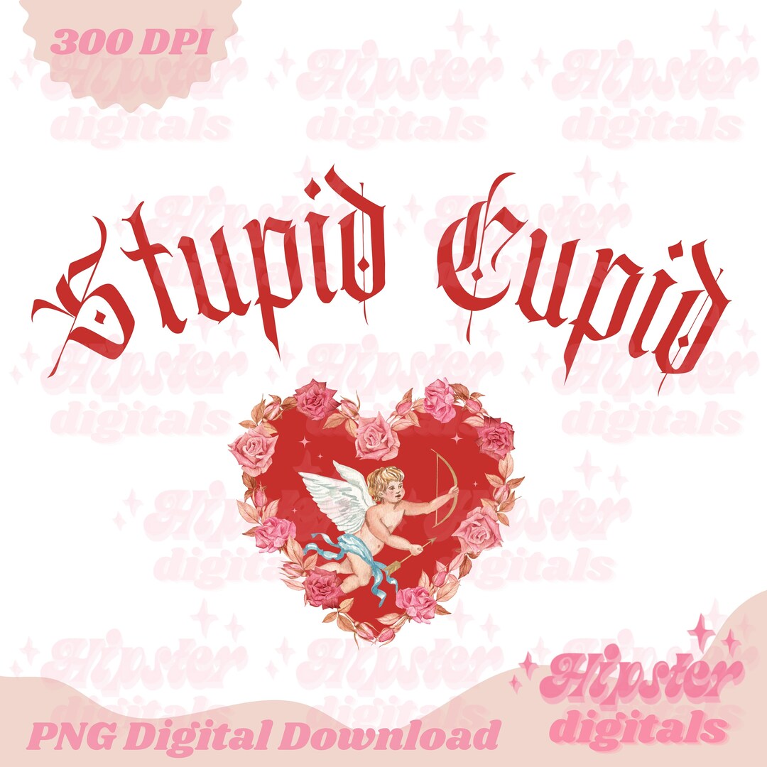 Stupid Cupid Red PNG, Cupid Love Valentine Png, Valentine's Day Png ...