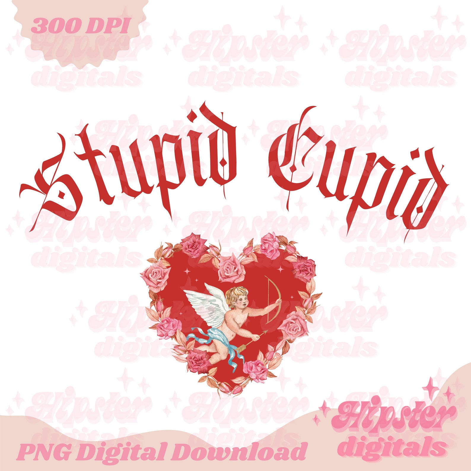 Stupid Cupid Red PNG, Cupid Love Valentine Png, Valentine's Day Png ...