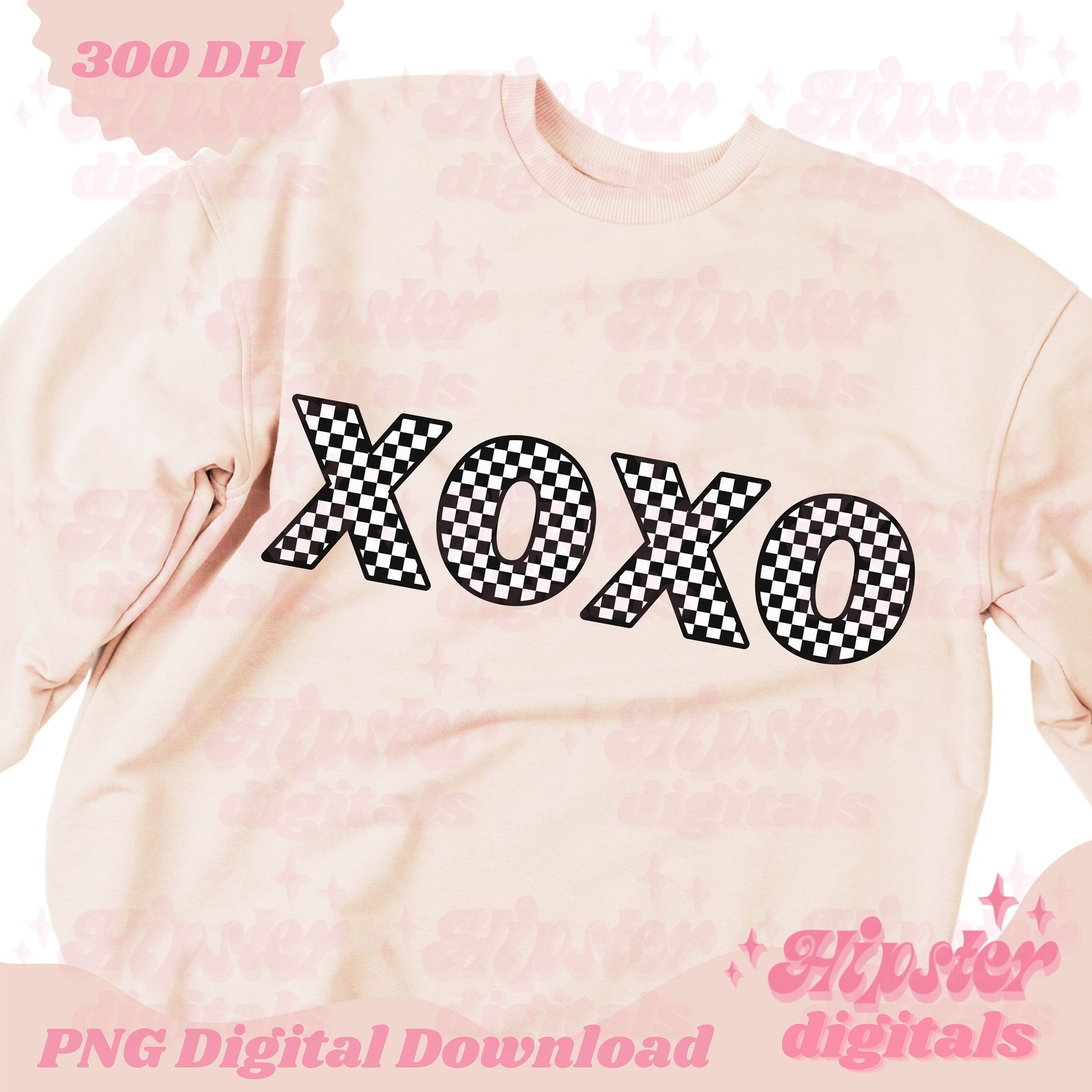 XOXO PNG, Set of 2 Checkered Png, Valentine Png, Valentine's Day PNG ...