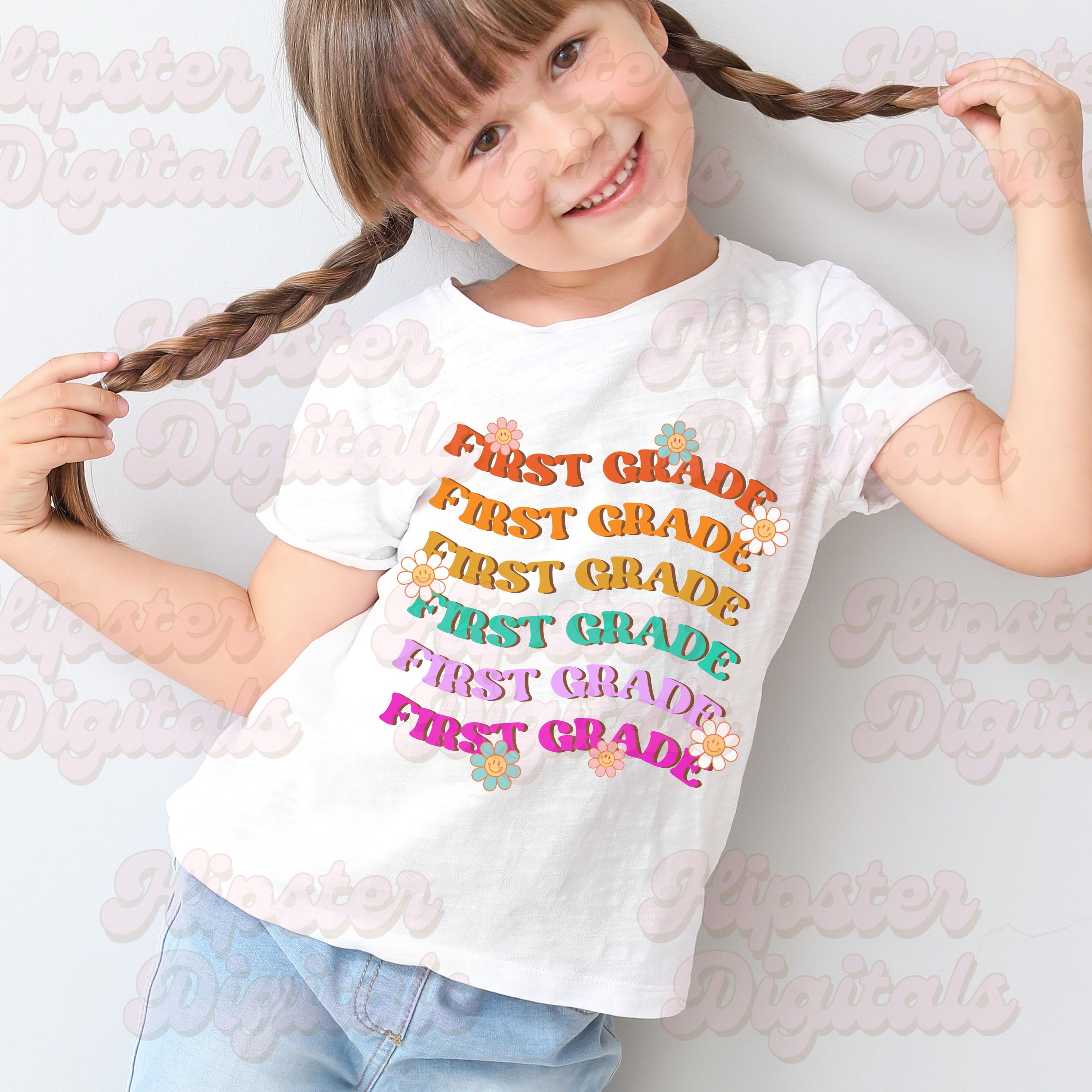First Grade Rainbow PNG, Back to School, Retro Digital Download, Trendy ...