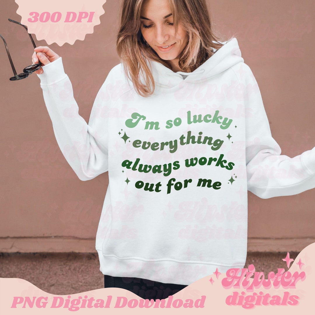 I'm so Lucky PNG | St Patricks Day Png, Clover Png Sublimation, Groovy ...