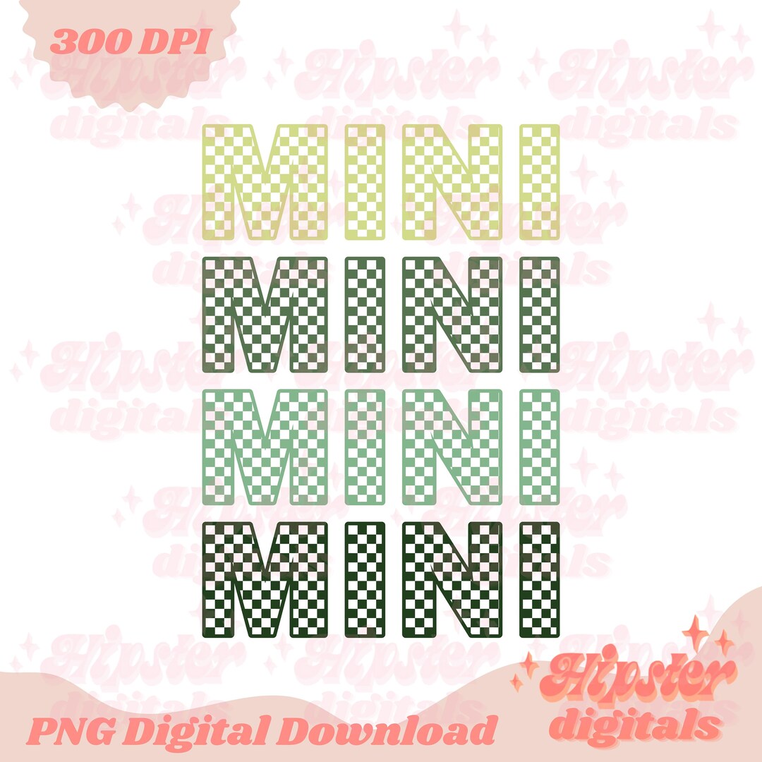 Mini Checkered PNG | St Patricks Day Png, Clover Png Sublimation ...