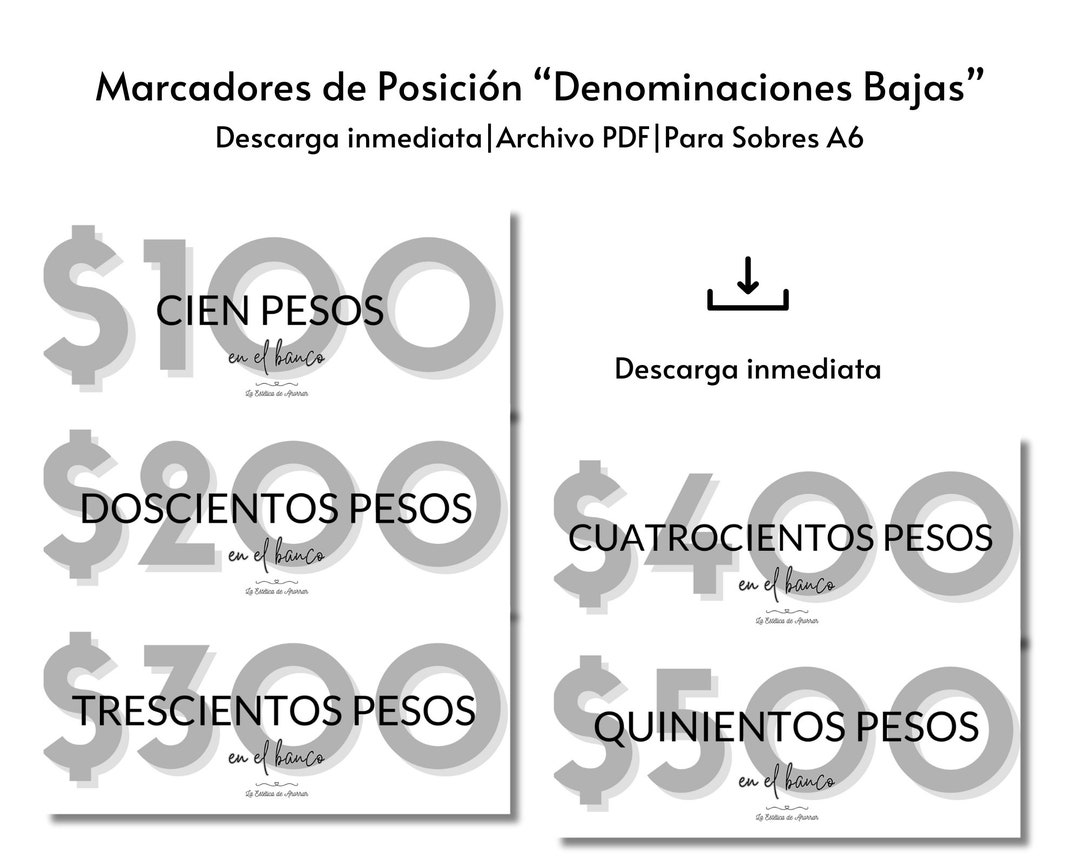 "low Denominations" Placeholders - Etsy