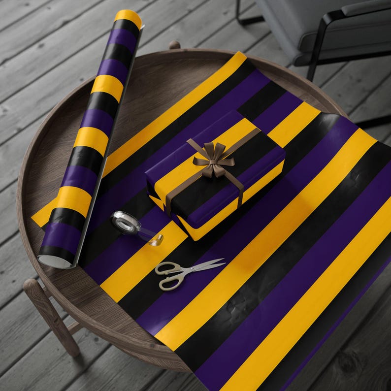 LSU Tigers Stripe Wrapping Paper: Louisiana State University Gift Wrap ...