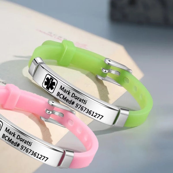 Custom Medical Alert Bracelet Silicone - Etsy