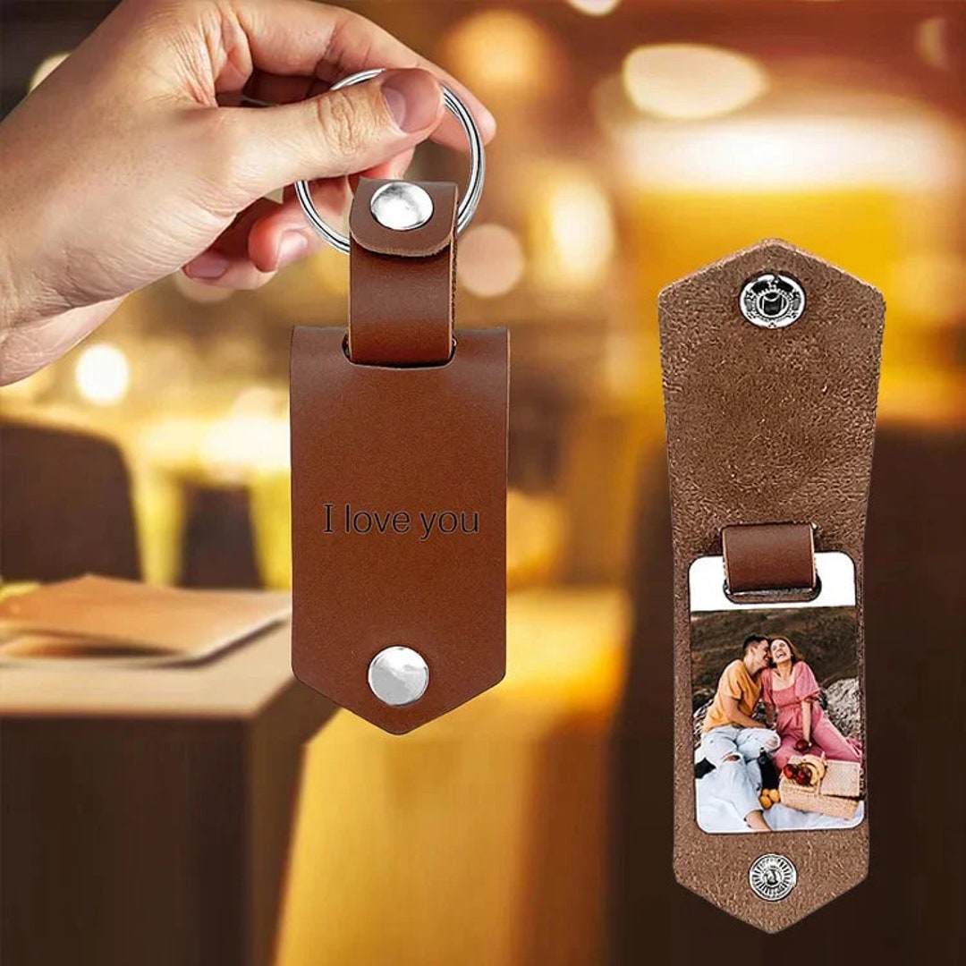 Custom Leather Photo Keychain,couple Keychains,photo Key Holder,perfect ...