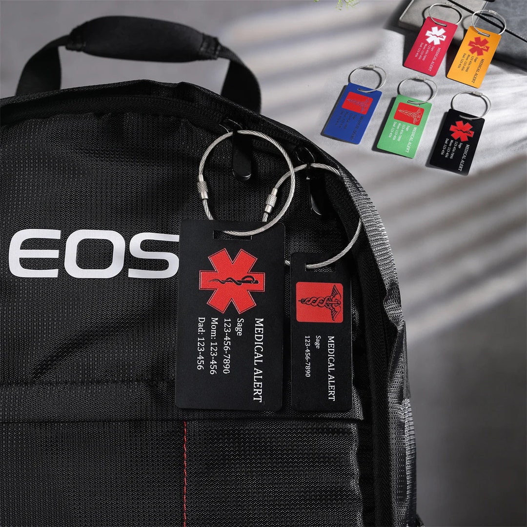 Personalized Medical Alert Luggage Tag,type 1 Diabetes, Engraved ID for ...