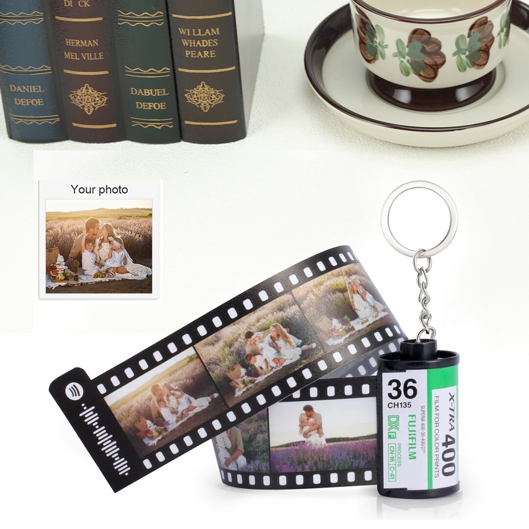 Custom Film Photo Keychain With Music Code, Personalize With 5-20 ...