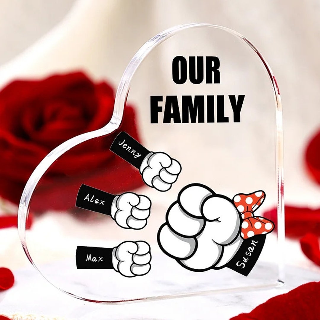 Personalized Family Fist Bump Acrylic Ornament-custom Text Acrylic ...