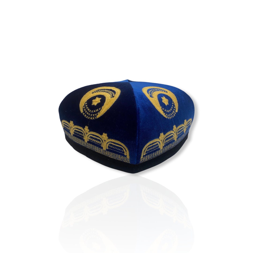 Uyghur Doppa Blue and Gold Design. Authentic Doppa Uyghur Hat. - Etsy
