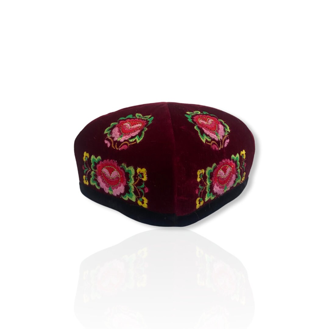 Uyghur Doppa. Maroon East Turkestan Doppa. Authentic Doppa Uyghur Hat. - Etsy