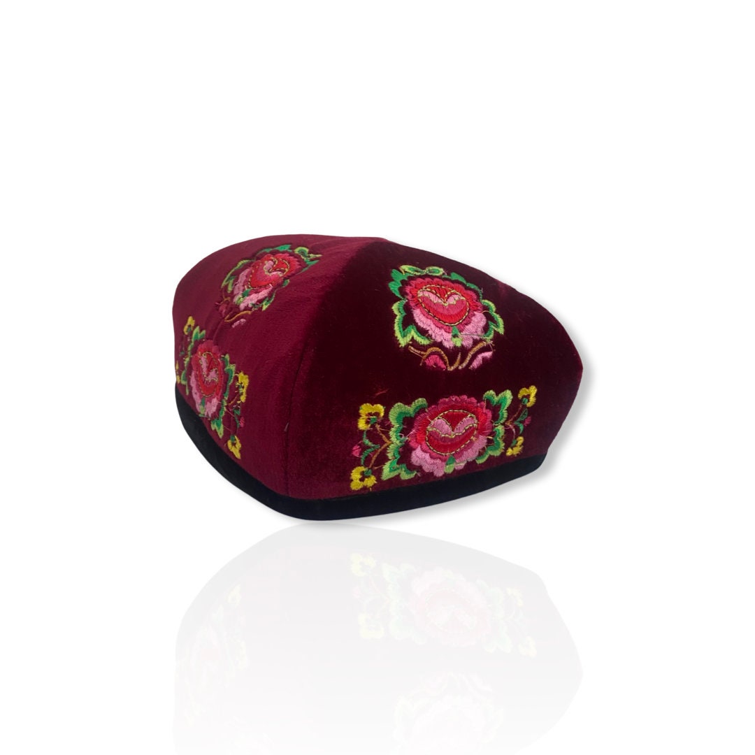 Uyghur Doppa. Maroon East Turkestan Doppa. Authentic Doppa Uyghur Hat ...