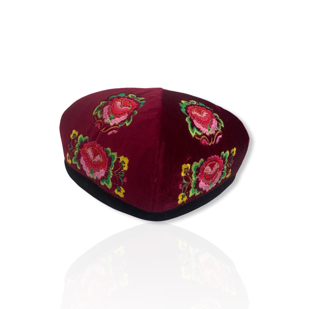 Uyghur Doppa. Maroon East Turkestan Doppa. Authentic Doppa Uyghur Hat. - Etsy