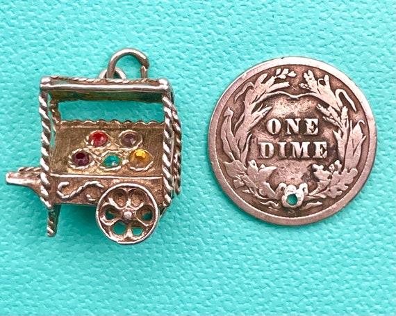 Vintage NUVO Fruit Market Cart Sterling Silver with B… - Gem