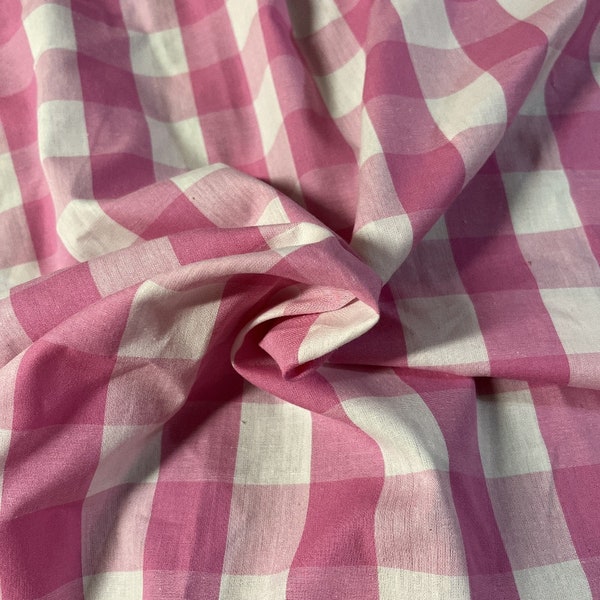 Pink Plaid Fabric - Etsy