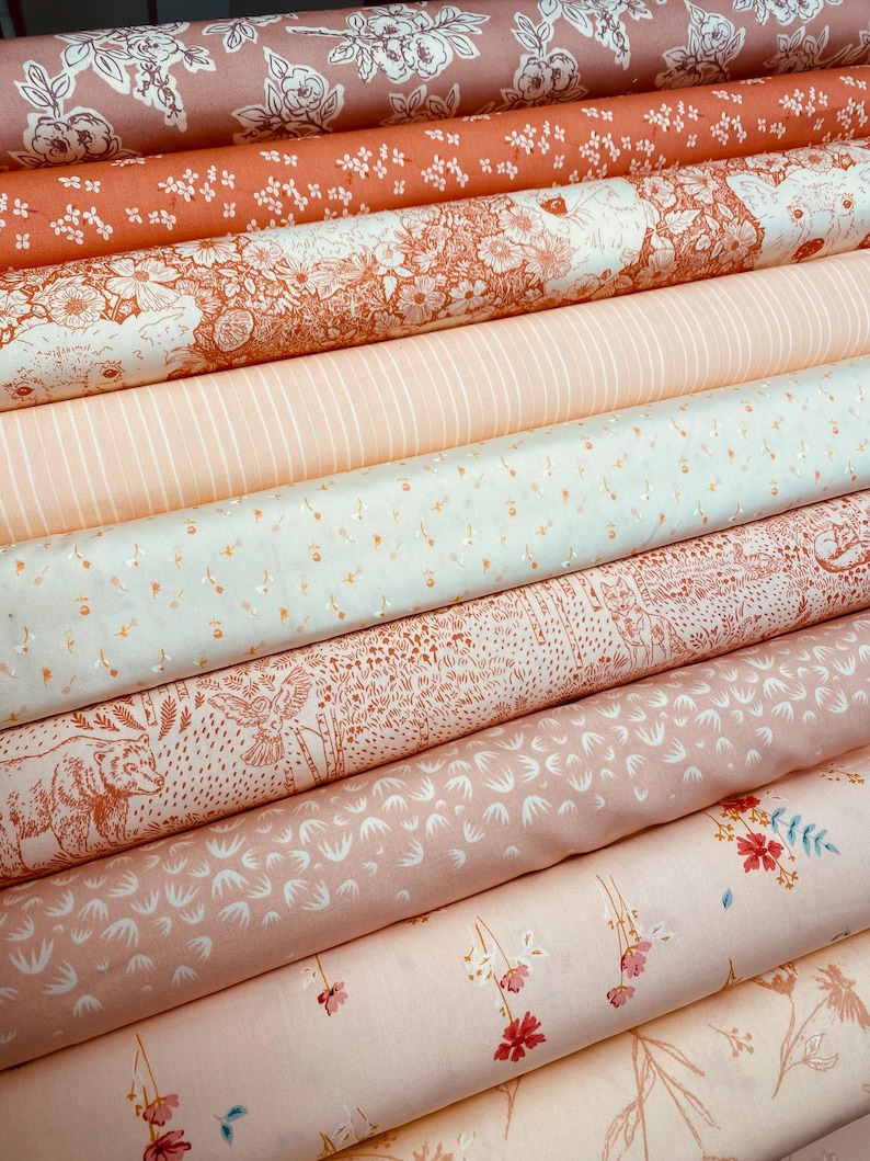 Curated Bundle, 9 Fat Quarter Bundle/ Half Yard Bundle, Soft Pink Blush ...