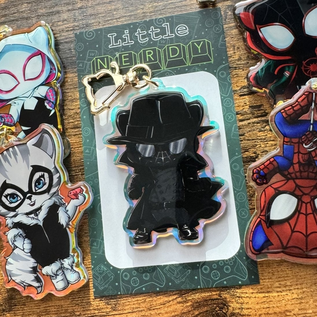 Spider-cats Spiderman Inspired 3 Double-sided Rainbow Acrylic Charms ...