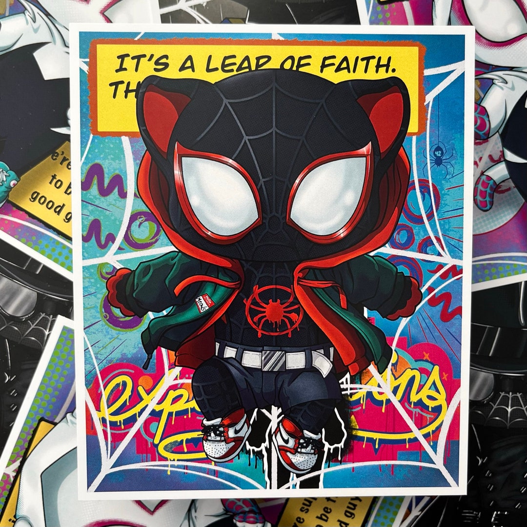 Spider-cats 5x6 Mini Art Print Meows Morales Inspired Print - Etsy