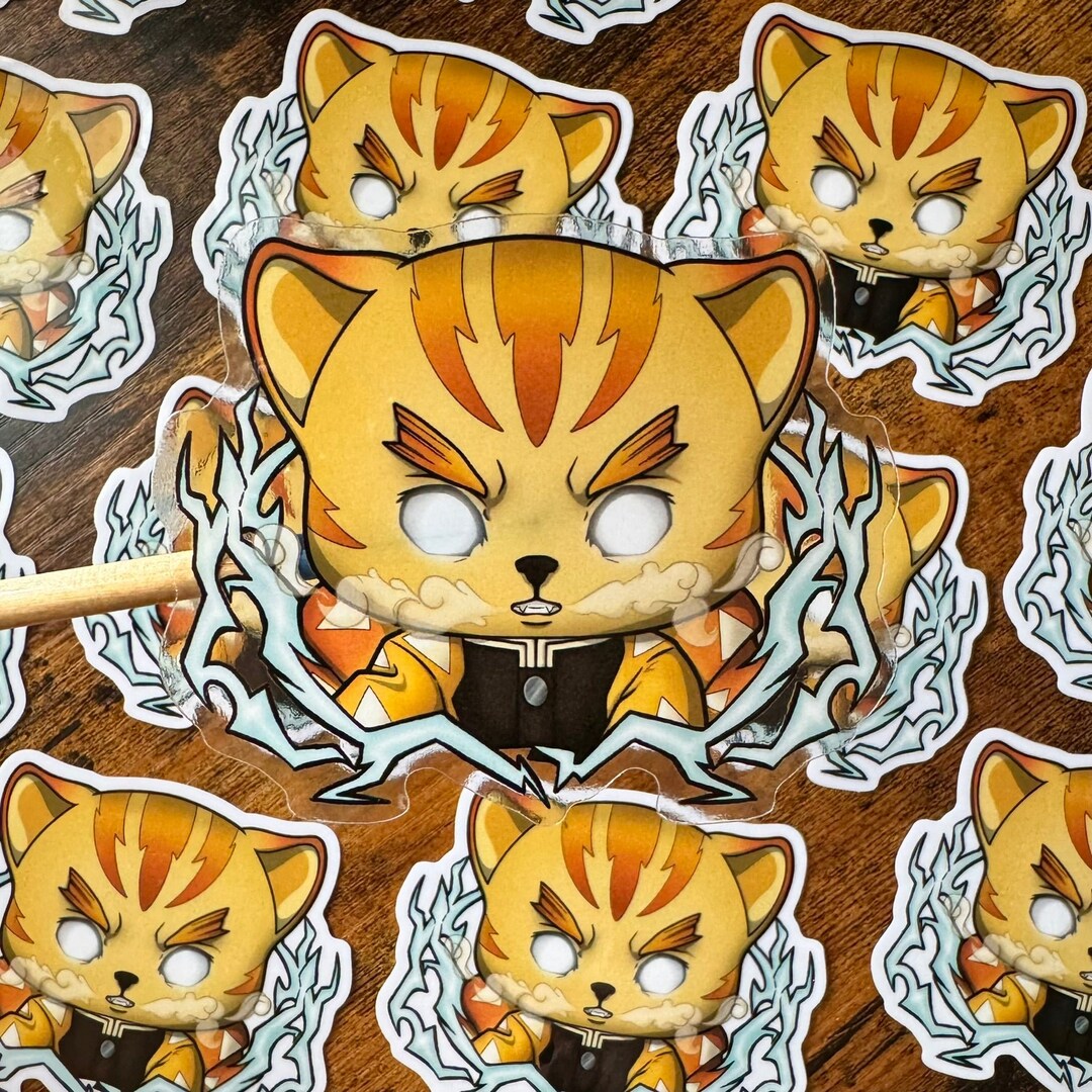 Lightning Swordsman Kitty Slayer Inspired 3 Clear Vinyl Sticker ...