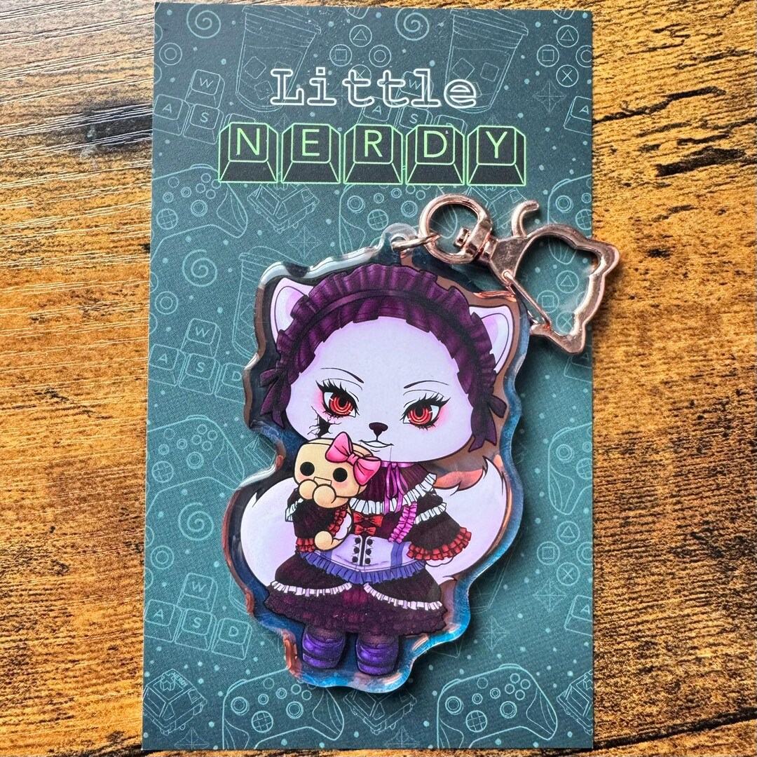Porcelain Maid Kitty | V-tuber Inspired 3" Double-sided | Rainbow ...