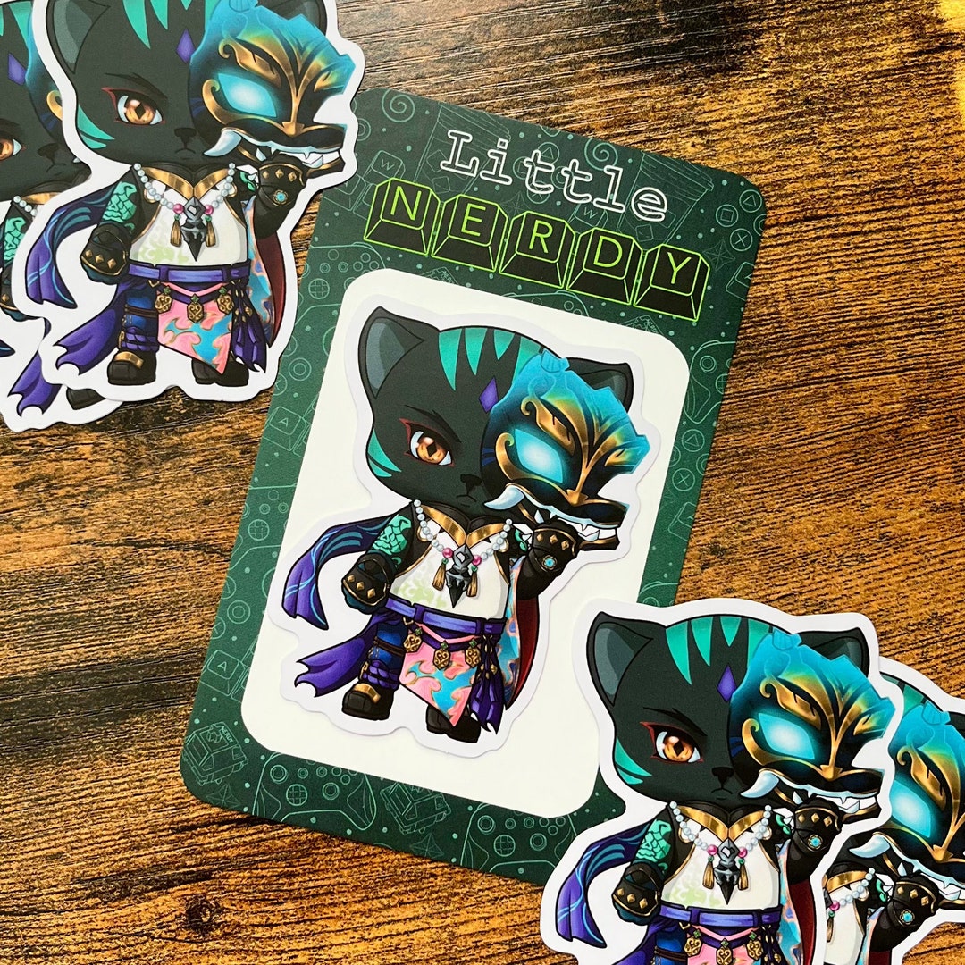 Xiao Genshin Impact Cats 3 Matte Vinyl Sticker Individual Sticker - Etsy