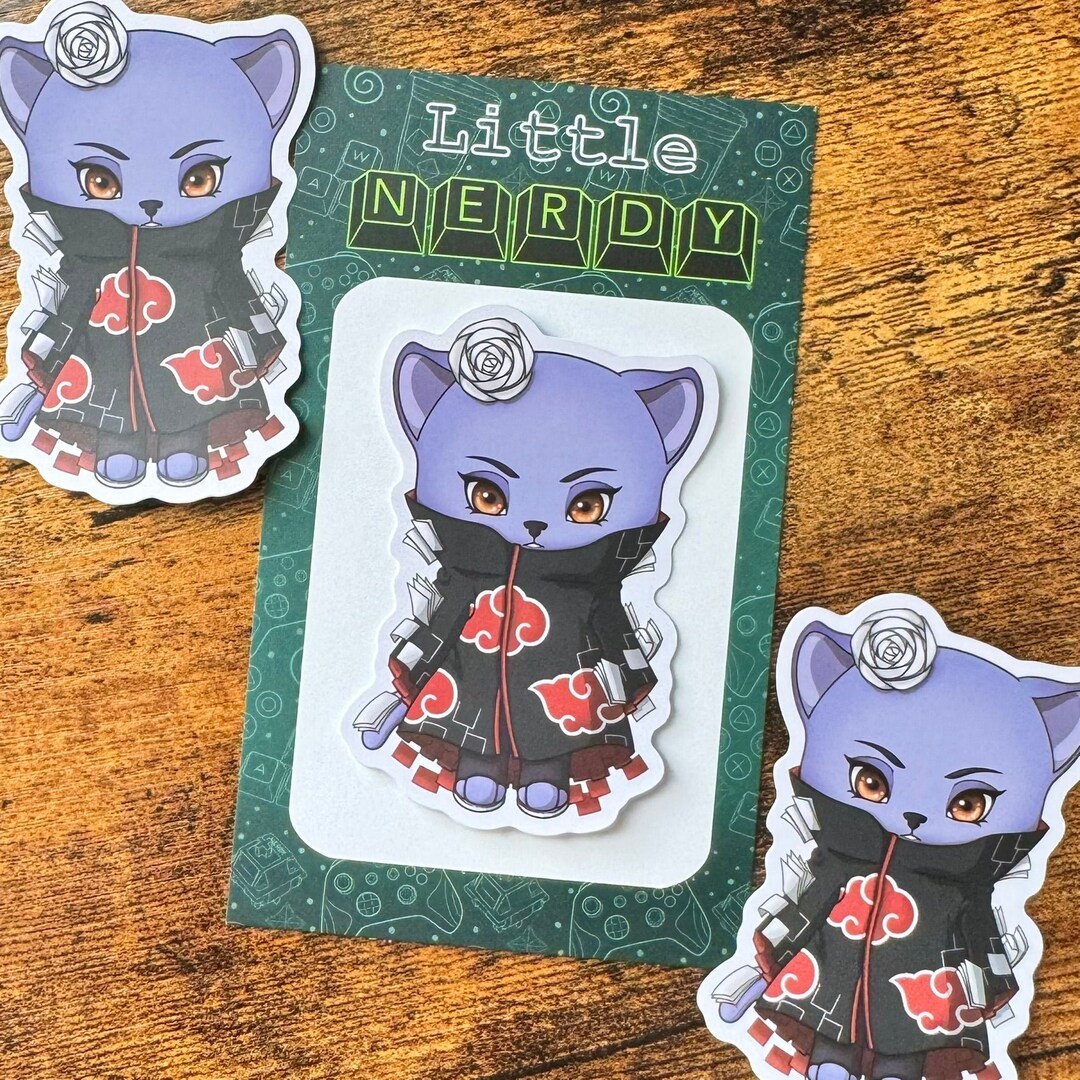 A-cat-suki Paper Ninja Kitty Ninja Anime Inspired 3 Matte Vinyl Sticker ...