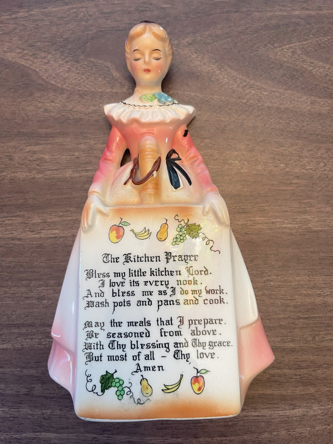 A Lovely Vintage Ceramic Kitchen Prayer Lady Wall Plaque - Etsy